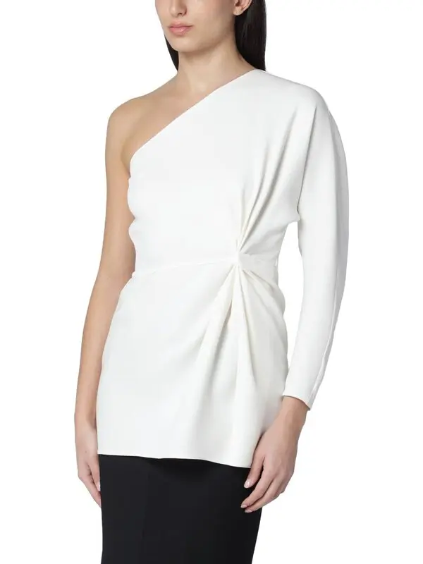 Valentino Garavani One-shoulder Top In Couture Cady - White