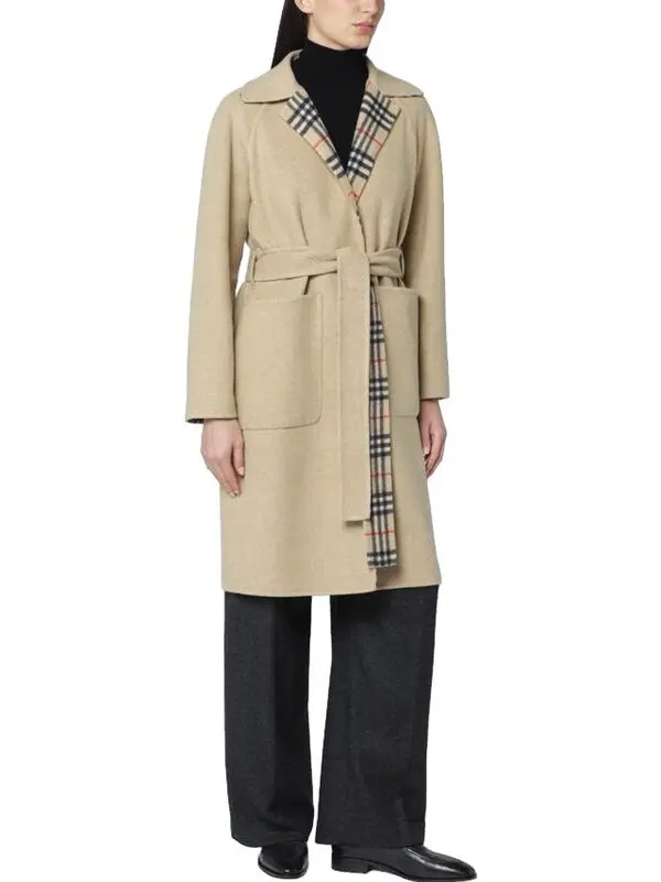 Burberry Wool Reversible Coat - Beige