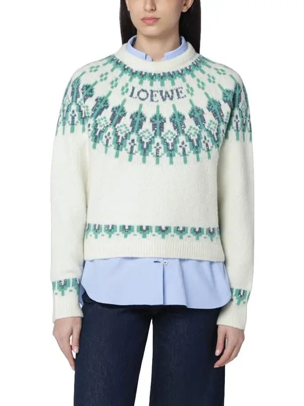 Loewe Fair Isle Sweater - White