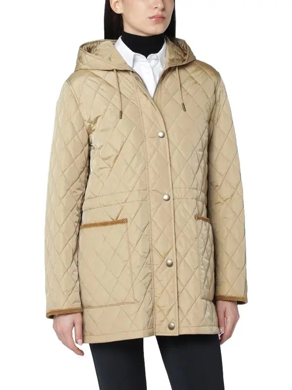 Burberry Quilted Nylon Coat - Beige