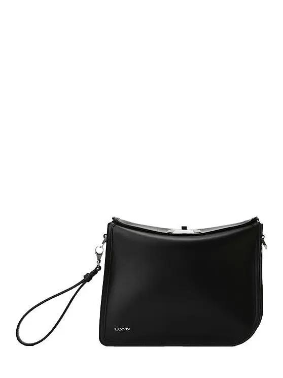 LANVIN Compagnon Asymmetrical Clutch - Black