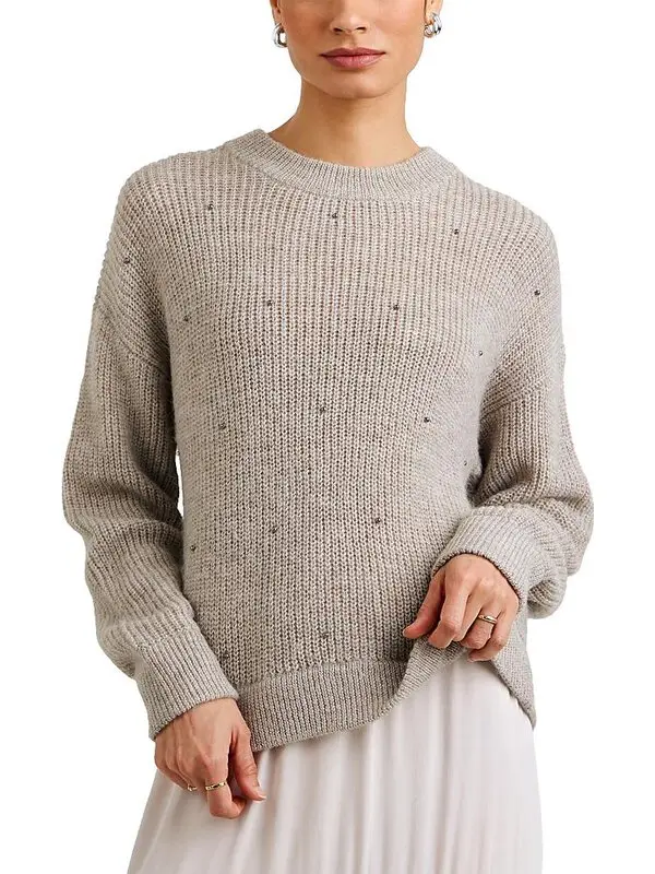Bella Dahl Beaded Crewneck Sweater - Hazel Wood