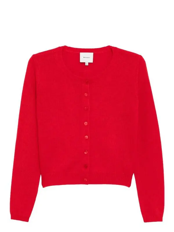 REFORMATION Clara Cashmere Cardigan - Cherry