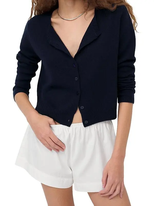 REFORMATION Clara Cashmere Cardigan - Navy