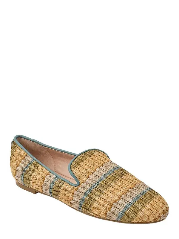 Jack Rogers Bradley Raffia Loafers - Seafoam Stripe