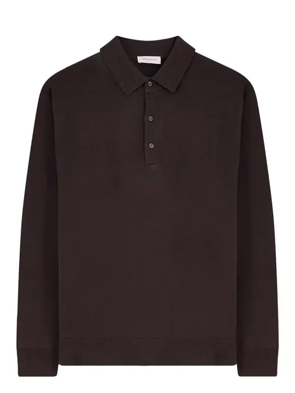 BRAMANI CASHMERE Wool Polo Sweater - Brown