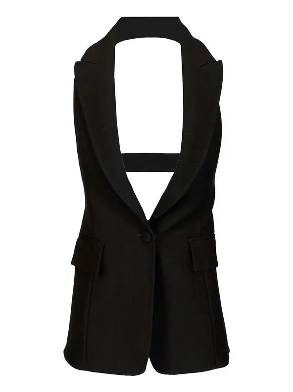 STELLA MAXWELL X MARELLA Wool Blend Vest - Black