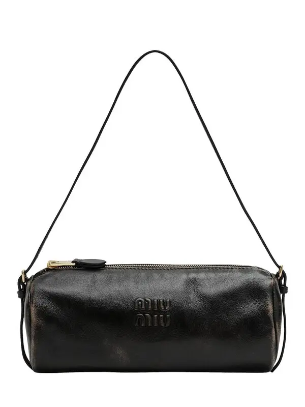 Miu Miu Leather Mini Aviator Crossbody Bag - Brown