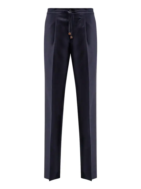 Incotex Virgin Wool Tapered Trousers - Blue