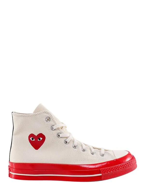 Play Comme Des Garcon Chuck 70 High-top Canvas Sneakers With Heart Print - White