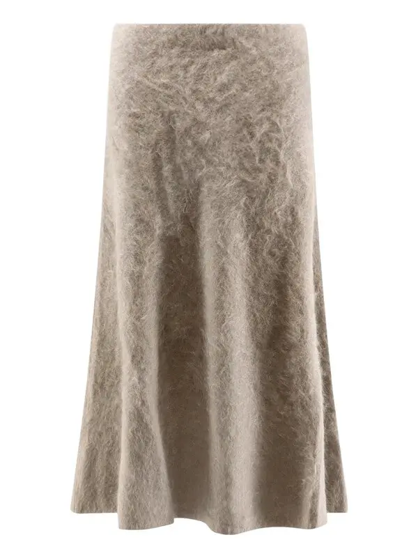 NUDE Cashmere Midi Skirt - Grey