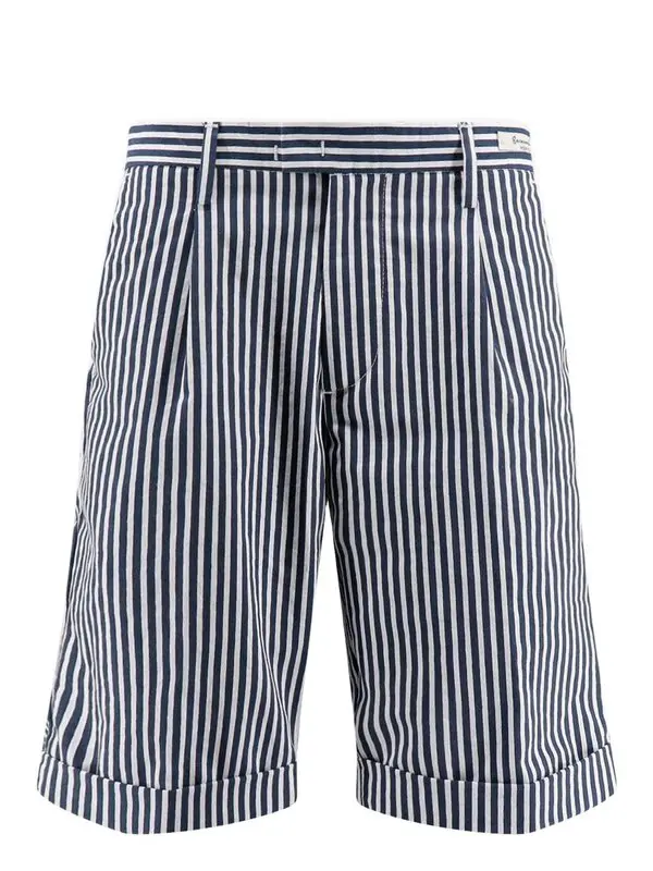 PERFECTION GDM Cotton Blend Bermuda Shorts - Blue