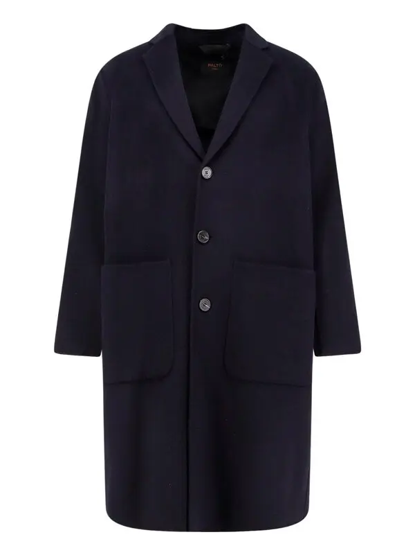 PALTO' Cameron Wool-blend Coat - Blue