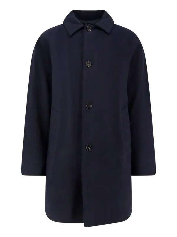 PALTO' Cantuccio Felt Wool-blend Coat - Blue