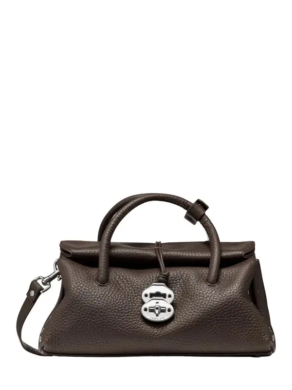 ZANELLATO Dotta® Small Hammered Leather Bag - Grey