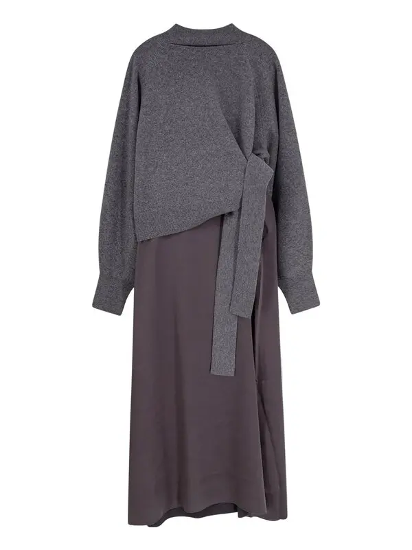 BOSS Dress With Virgin Wool And Cashmere Sweater - Grey