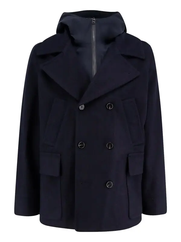 PALTO' Double-breasted Wool Coat - Black
