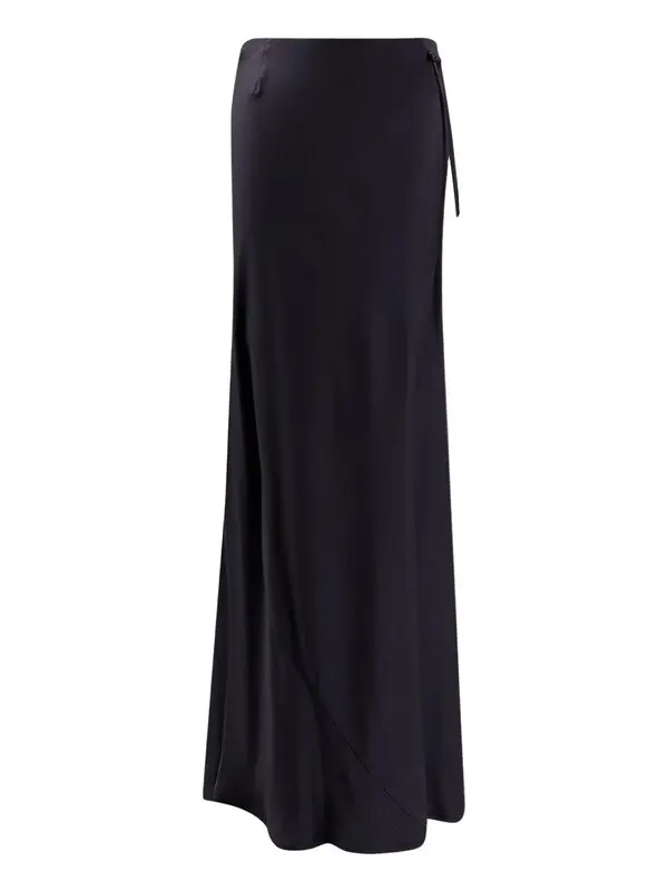 SEMICOUTURE Elvira Satin Long Skirt - Blue