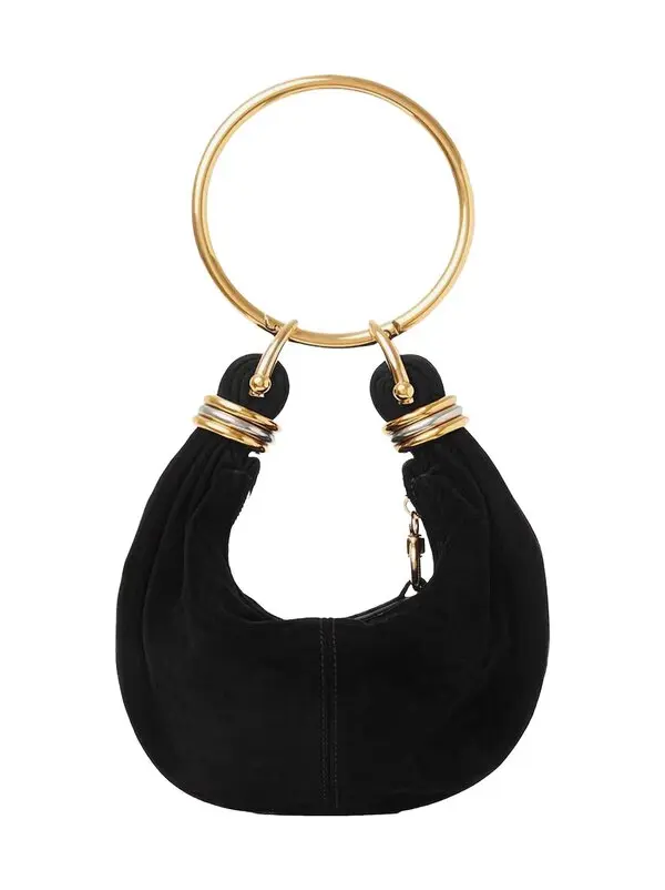 Chloé Bracelet Suede Crossbody Bag - Black