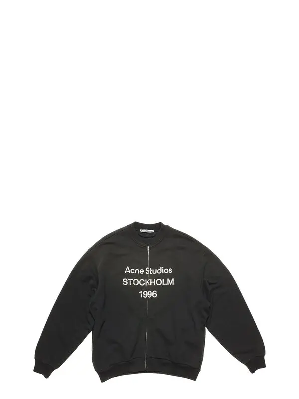 Acne Studios Sweater Zip Logo - Black
