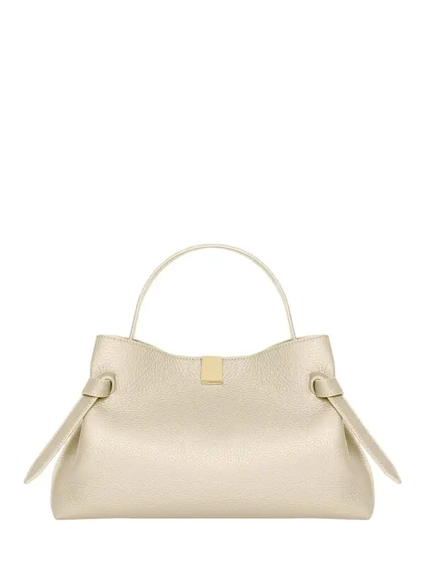 Yuzefi Gyoza Pebble Grain Leather Tote - Cream