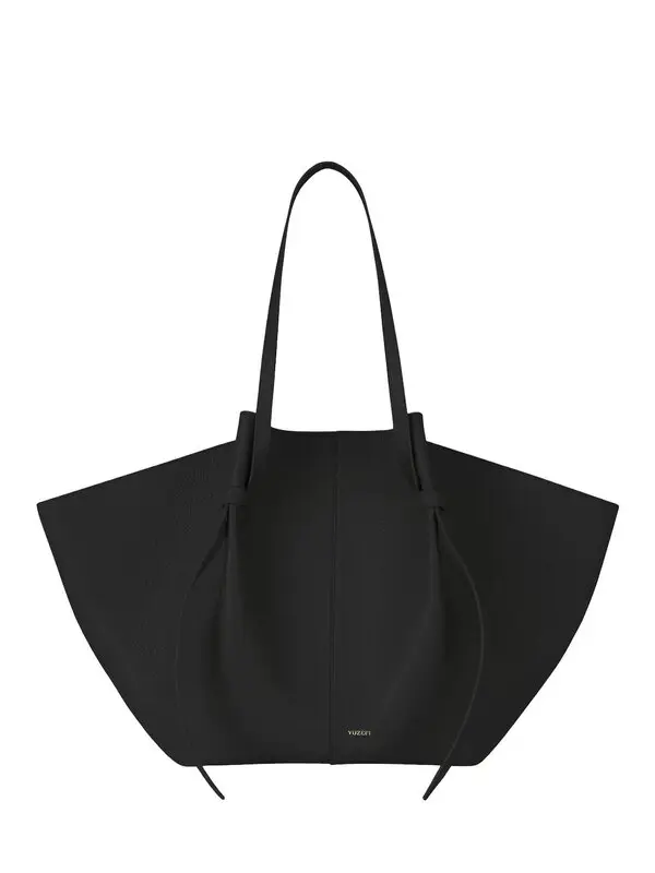 Yuzefi Xl Mochi Pebble Grain Leather Bag - Black