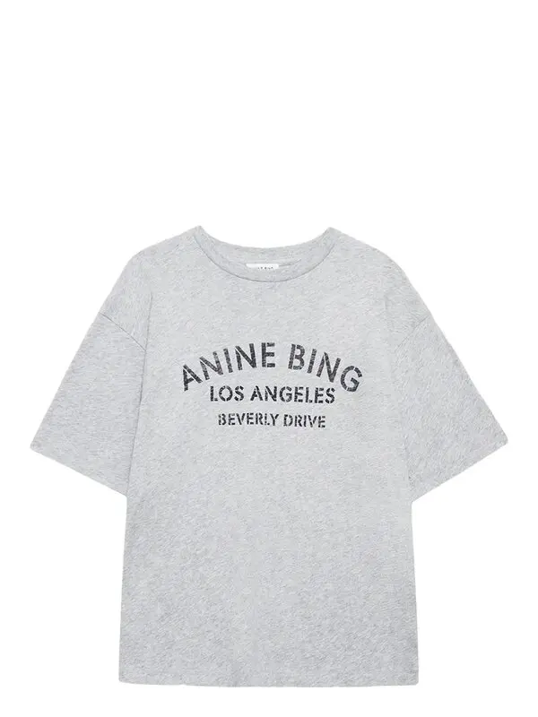 ANINE BING Cohen Tee Los Angeles Stencil - Grey Melange