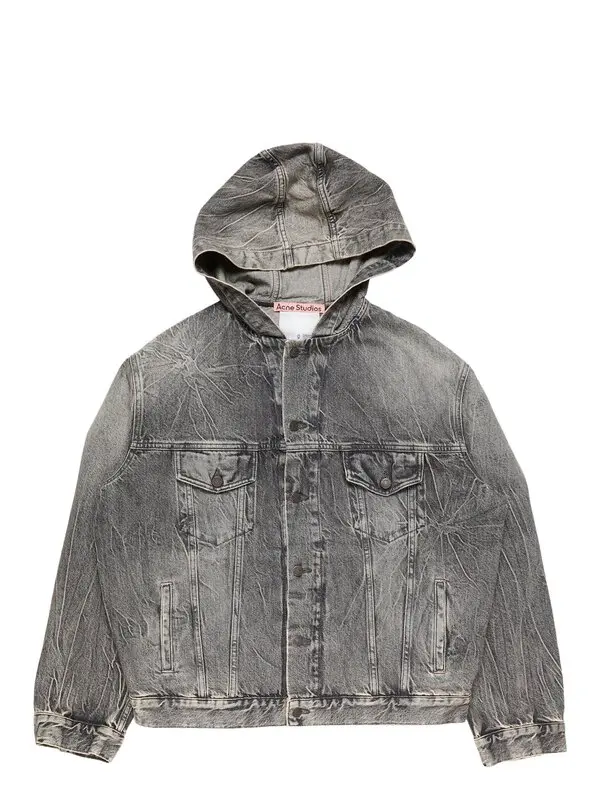 Acne Studios Hooded Denim Jacket - Washed Black