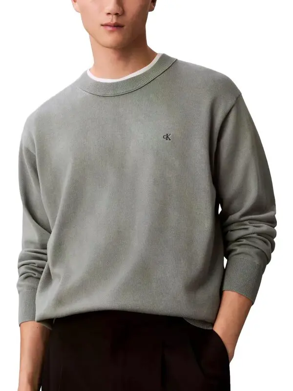 Calvin Klein Logo-detail Knitted Sweater - Grey
