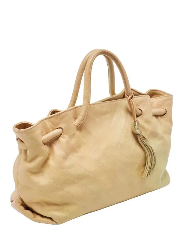 Furla Chevron-pattern Leather Tote Bag - Neutrals
