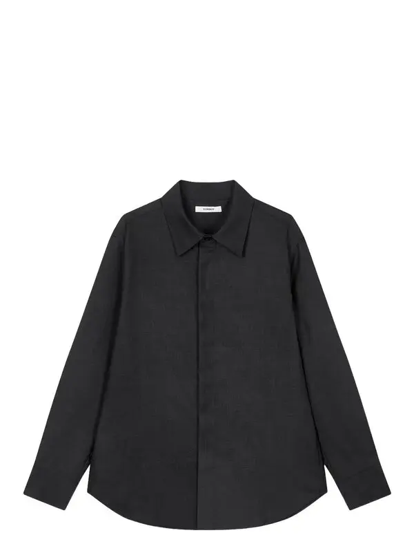 STUDIO TOMBOY Concealed-button Shirt - Grey