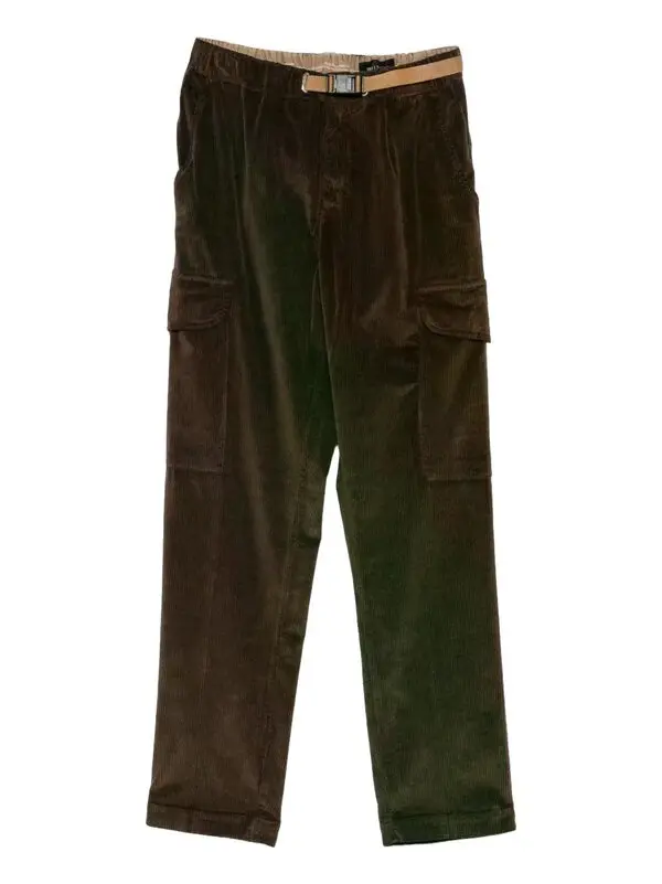 WHITE SAND Belted Corduroy Trousers - Brown