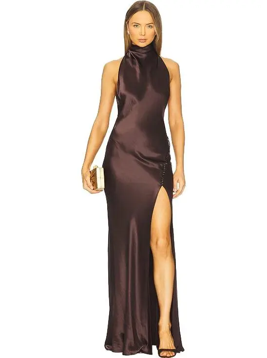 SAU LEE Penelope Gown - Brown