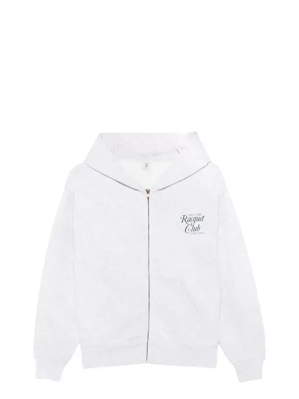 SPORTY & RICH Heather Zip-up Hoodie - Grey