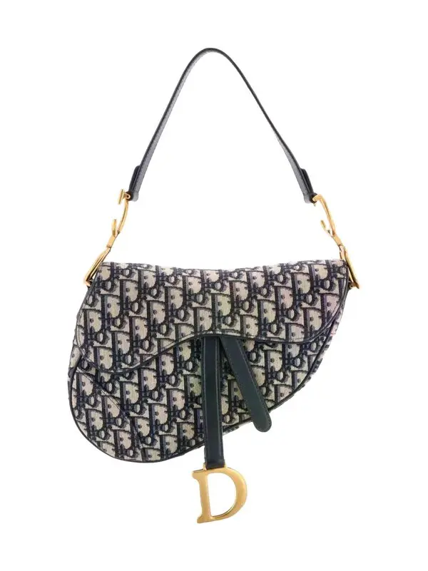 Dior Saddle Handbag Oblique Canvas Medium - Blue