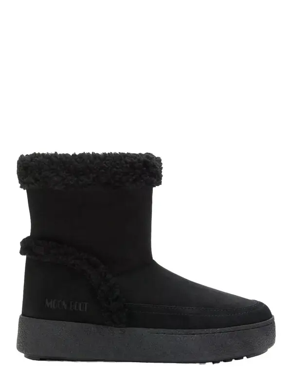 Moon Boot Sherpa-trimmed Platform Boots - Black