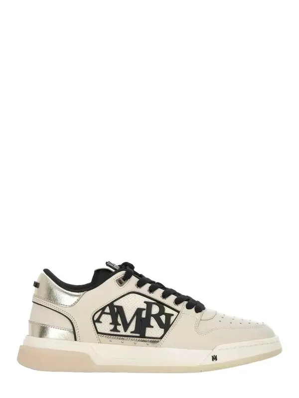 Amiri Logo Leather Trainers - Neutrals