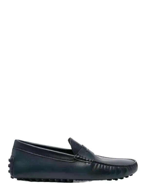 TOD'S Debossed Leather Slip-on Loafers - Blue