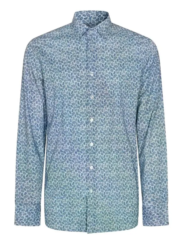 Etro Paisley-print Cotton Shirt - Blue
