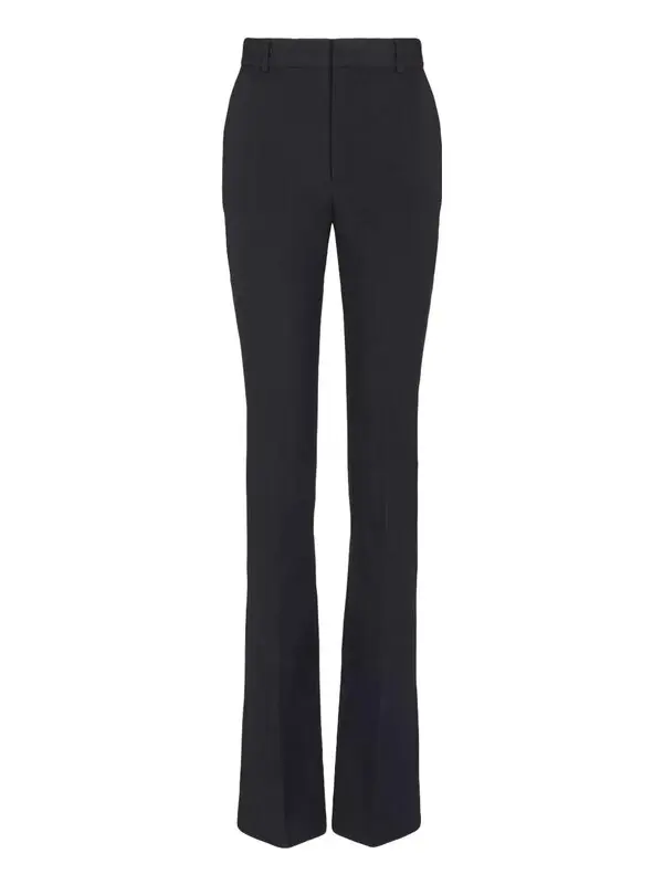 Balmain Grain-de-poudre Straight Trousers - Black