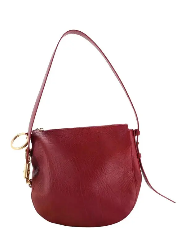 Burberry Knight Leather Small Shoulder Bag - Red