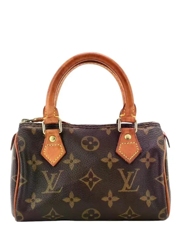 LOUIS VUITTON Speedy Mini Hl Handbag Monogram Canvas Satchel - Brown