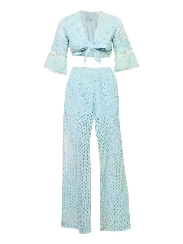 Temptation Positano Broderie Anglaise Eyelet Suit - Blue
