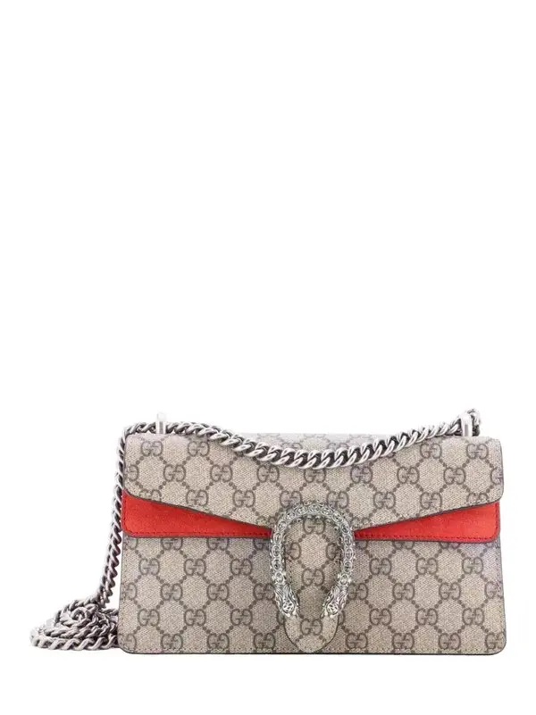 Gucci Dionysus Gg Coated Canvas Crystal Embellished Small Shoulder Bag - Brown