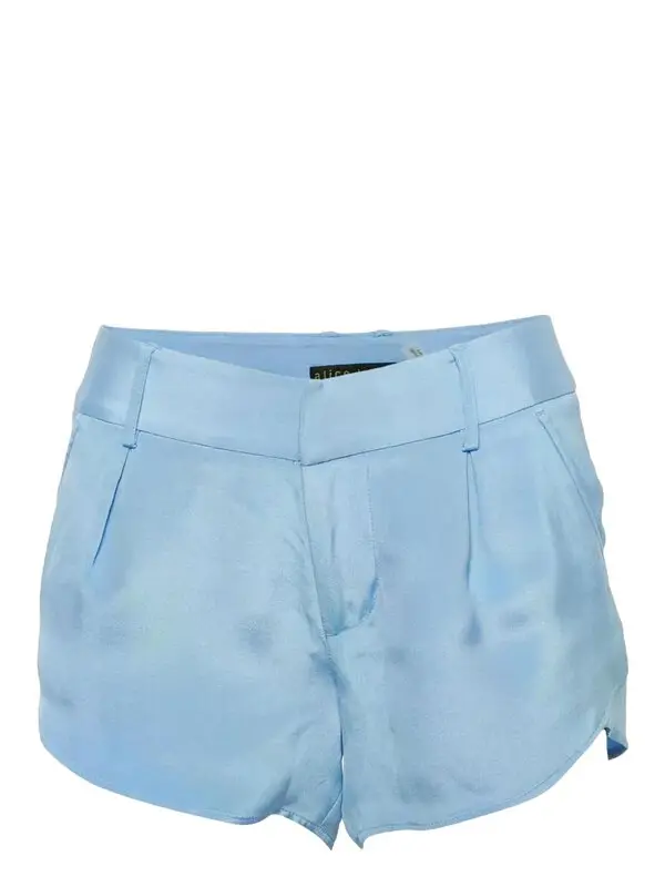 Alice + Olivia Silk Pleated Shorts - Blue