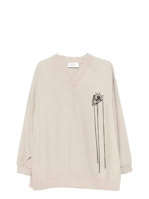PORTS V Graphic Printed Sweatshirt - Neutrals