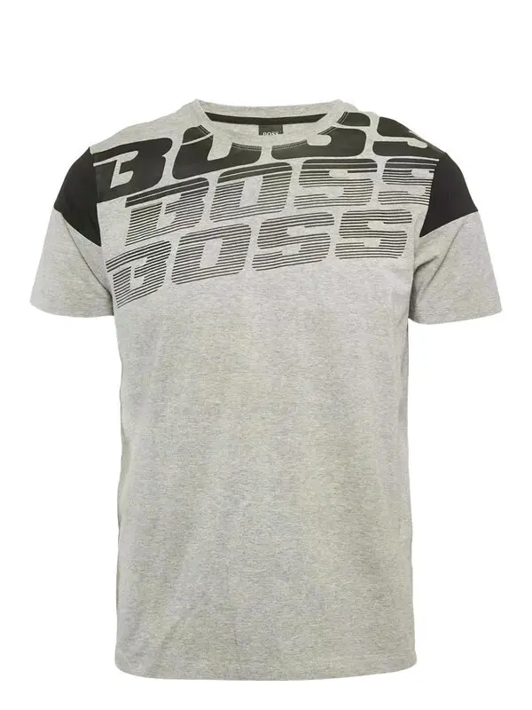 BOSS 2000s Abstract-print Crew-neck T-shirt - Grey