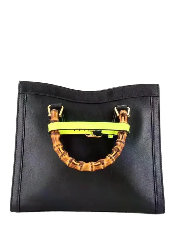Gucci Diana Nm Bamboo Handle Leather Small Tote Bag - Black
