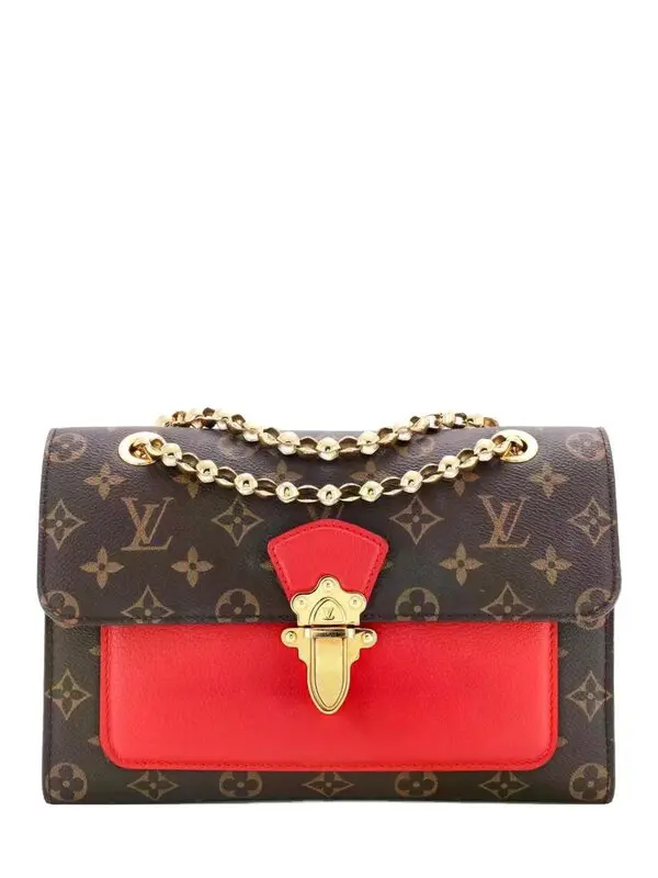 LOUIS VUITTON Victoire Handbag Monogram Canvas And Leather Shoulder Bag - Brown