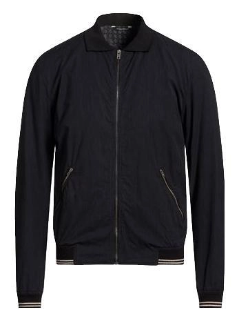 Dolce & Gabbana Harrington Jacket With Knitted Trims - Navy